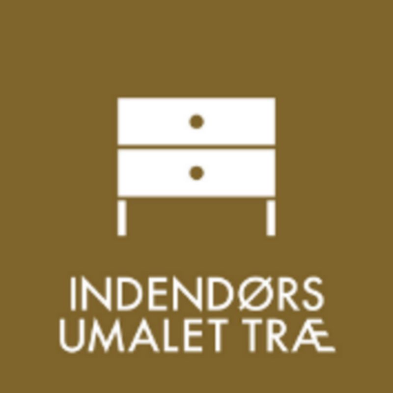 Modulo Pictogram t/ affaldssortering 15x15 cm, Indendørs umalet træ ...