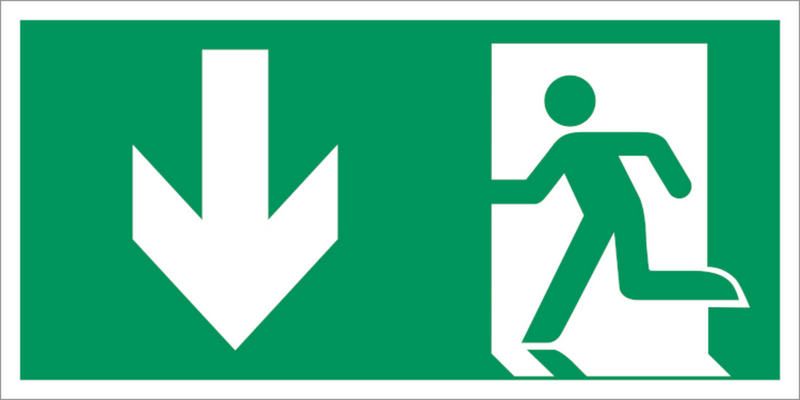 Skilt "Flugtvej ned" | Carl Ras