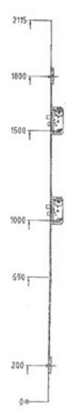 Assa Abloy Stanglås m/ekstra lås 2250/8765/565 V D50 200-1800 | Carl Ras