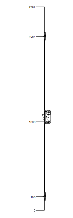 Assa Abloy Stanglås 2150 2297X25mm 8765 156-1964 GH 1000mm Rationel ...