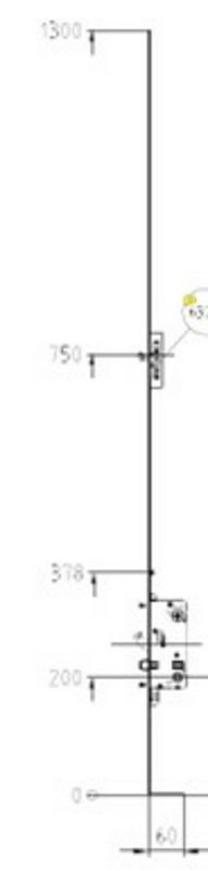 Assa Abloy Stanglås t/halvdør OP FIX M54420018002 Connect 410 1300mm H ...