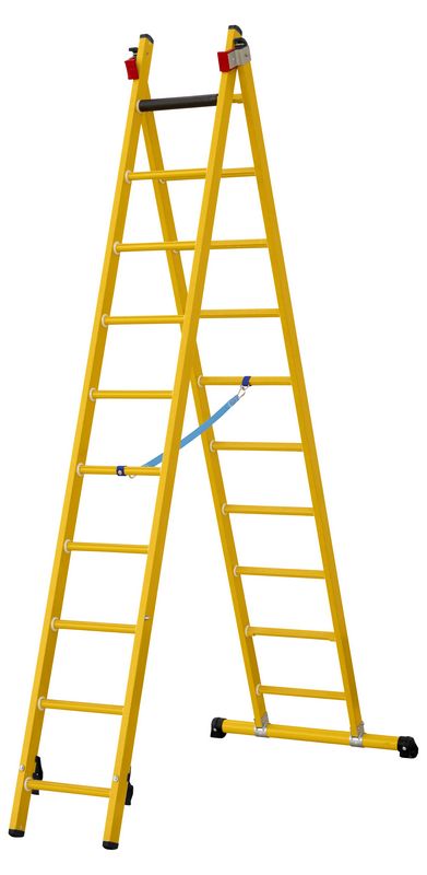 Wibe Ladders Skydestige Glasfiber 2-delt 2x10 trin, 4,49 m | Carl Ras