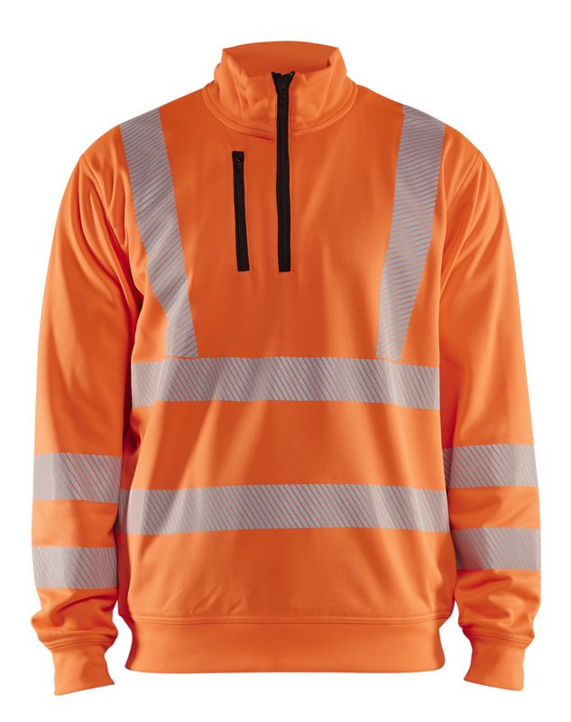 Blåkläder Sweatshirt half-zip Hi-vis 3564 Orange, str. XS | Carl Ras