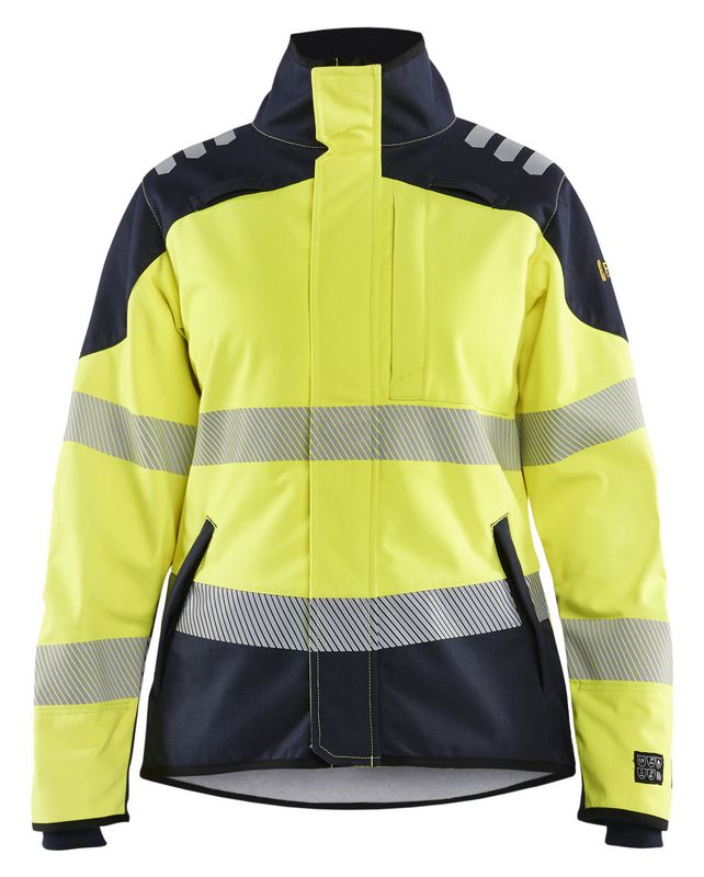 Blåkläder Softshell jakke 4448 Dame Hi-vis Gul/Marineblå, str. XL ...